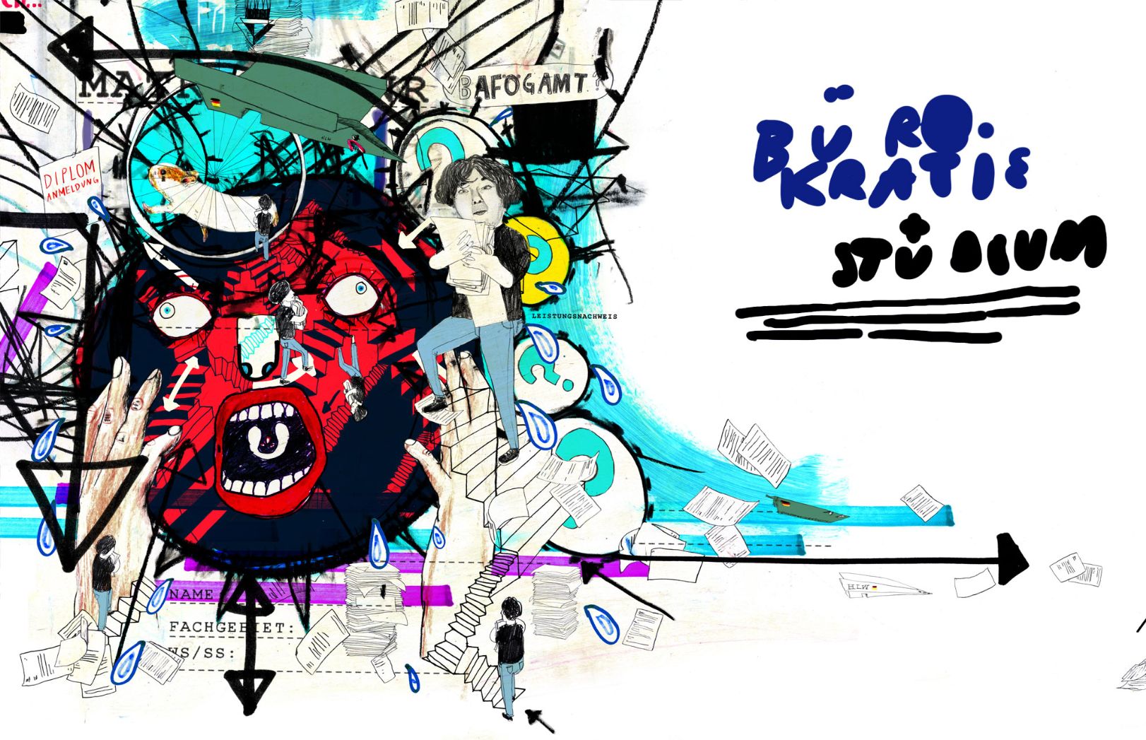 Frank Hobby Höhne . Die Seite mit Motiven vom Illustrator