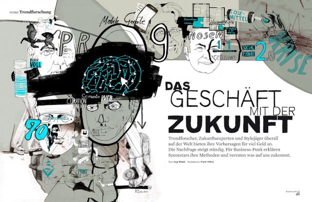 Frank Hobby Höhne . Die Seite mit Motiven vom Illustrator