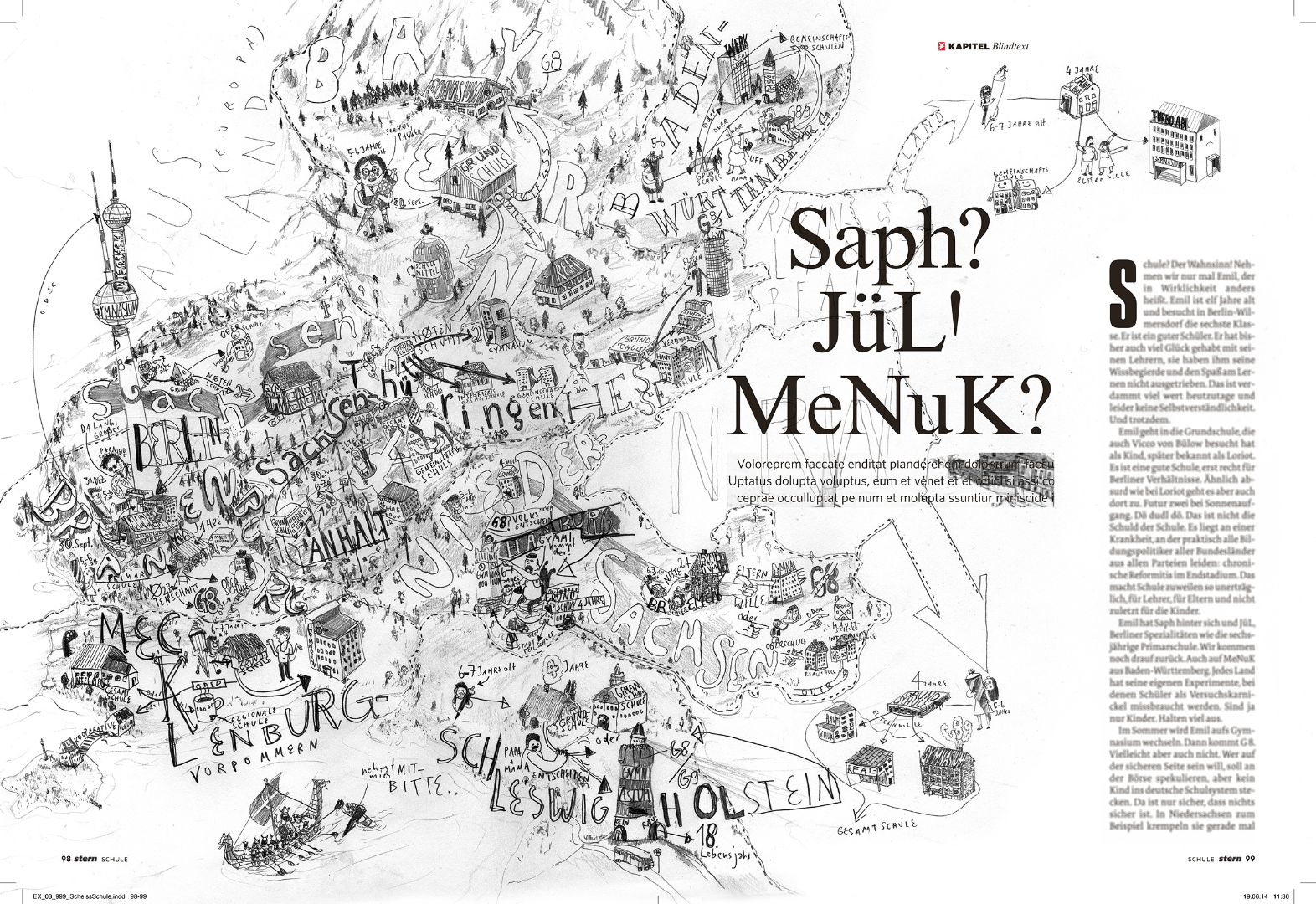 Frank Hobby Höhne . Die Seite mit Motiven vom Illustrator