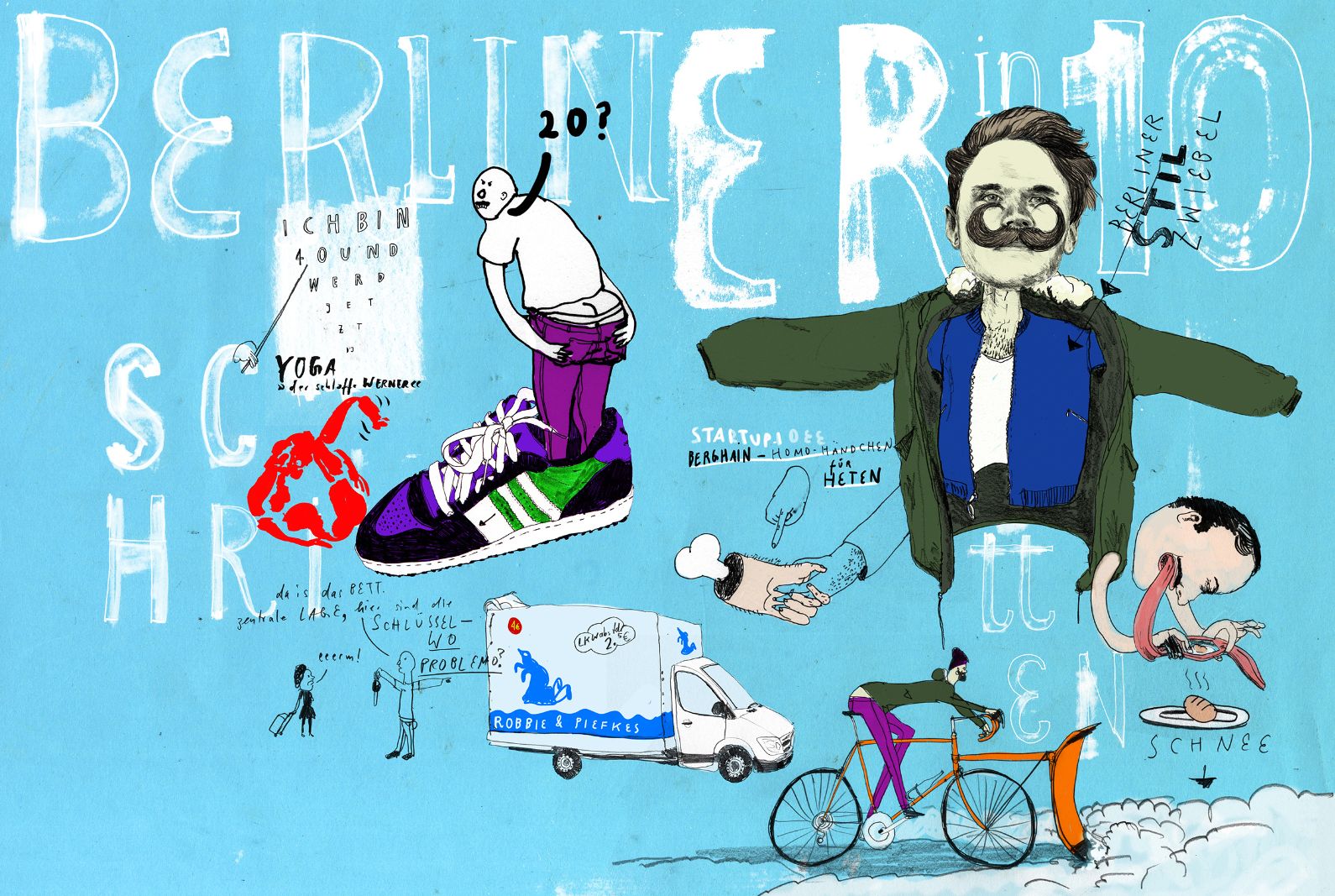 Frank Hobby Höhne . Die Seite mit Motiven vom Illustrator