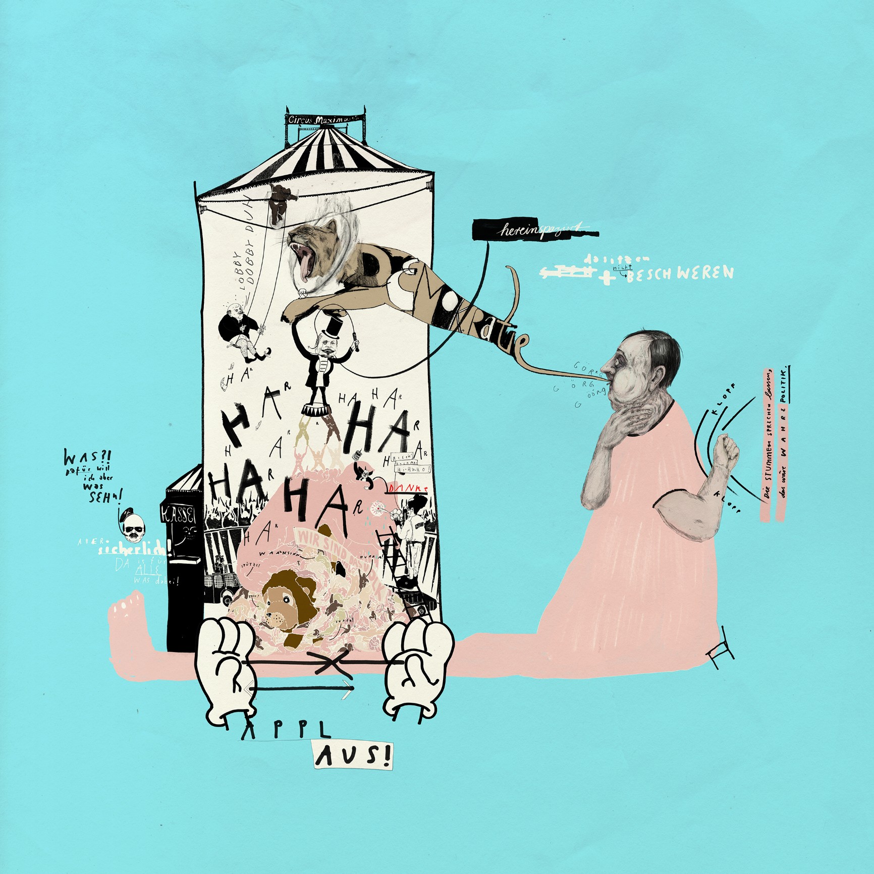 Frank Hobby Höhne . Die Seite mit Motiven vom Illustrator