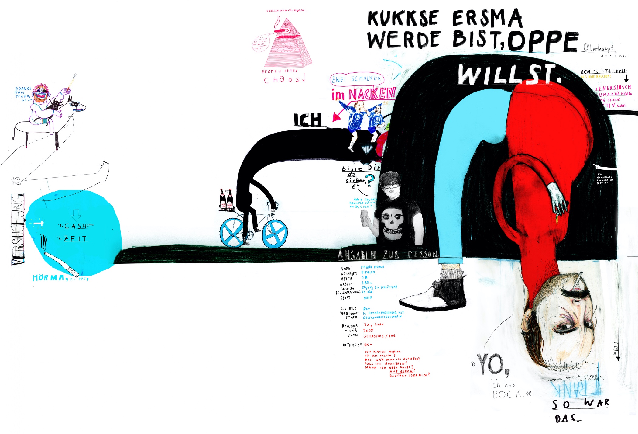 Frank Hobby Höhne . Die Seite mit Motiven vom Illustrator